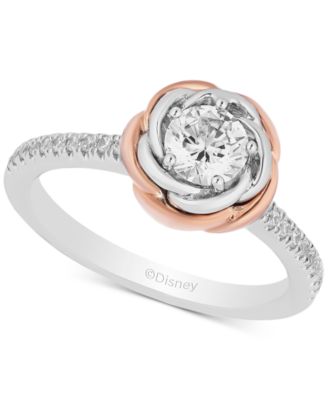 Enchanted Disney Diamond Rose Belle Ring (3/4 ct. t.w.) in 14k Rose ...
