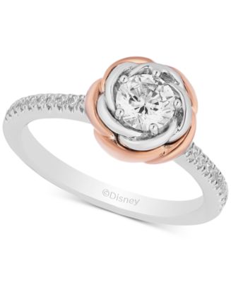 Enchanted Disney Diamond Rose Belle Ring (3/4 ct. t.w.) in 14k Rose ...