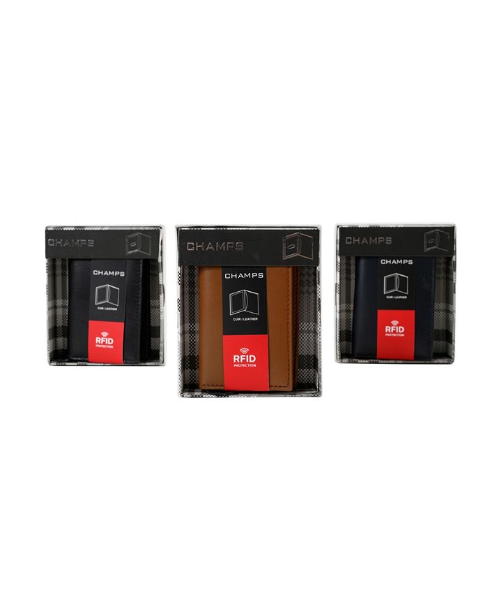 CHAMPS Men's RFID Blocking Slim Card Holder in Gift Box & Reviews - All ...