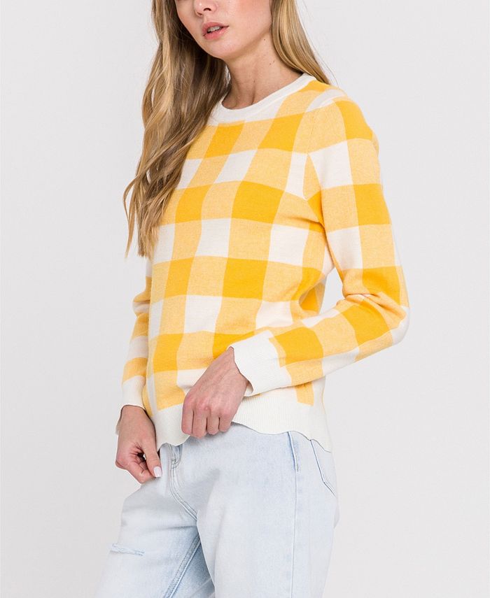 English Factory Gingham Sweater - Macy's