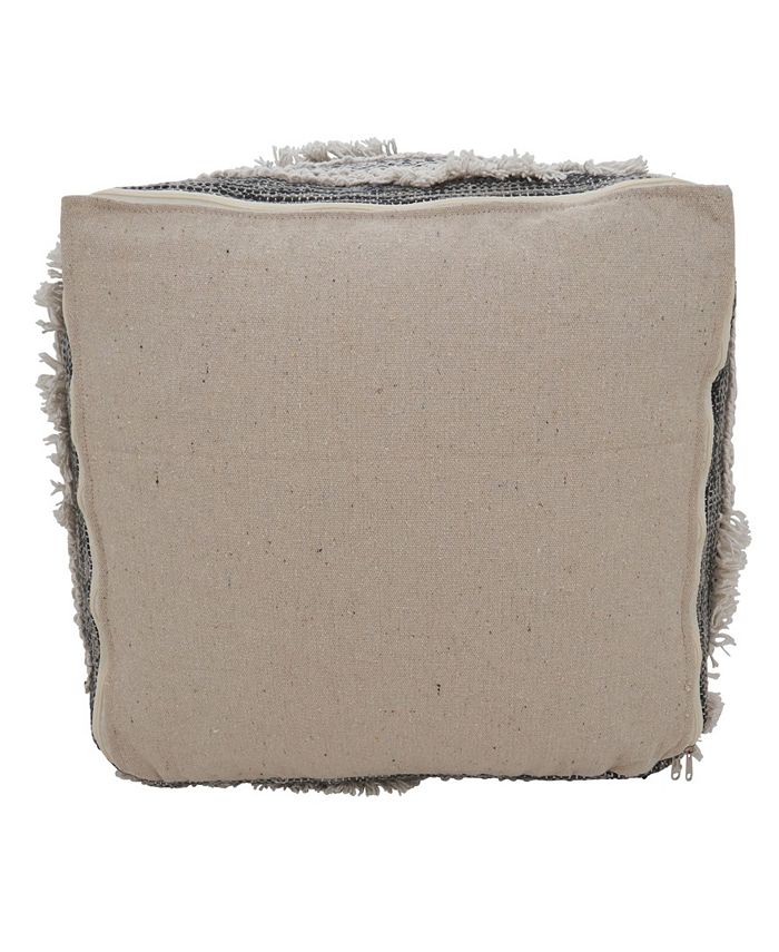 Saro Lifestyle Textured Handwoven Floor Pouf - Macy's