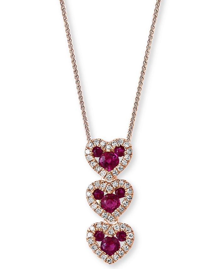 LALI Jewels Ruby (1/2 ct. t.w.) & Diamond (1/6 ct. t.w.) 18" Pendant ...