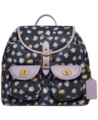 COACH Vintage Rose Print Nylon Cargo Backpack - Macy's