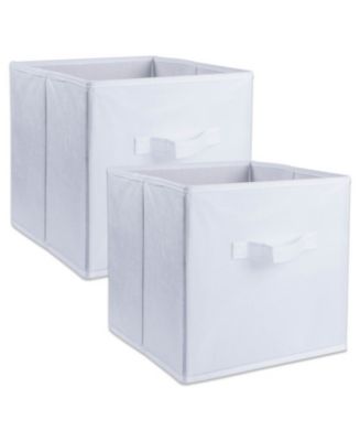 Design Imports Non-woven Polypropylene Cube Solid White Square Set of 2 ...