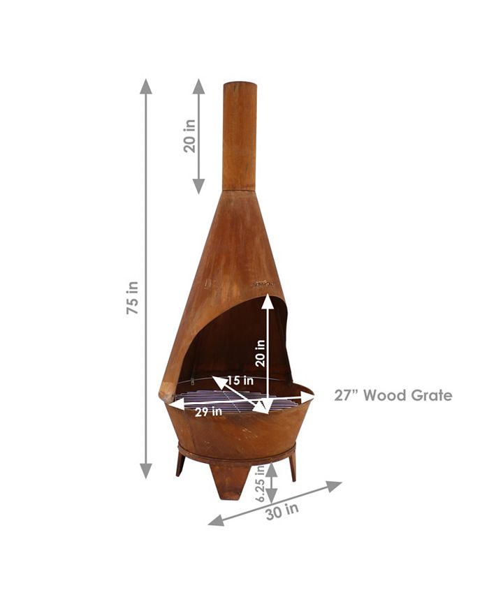 Sunnydaze Decor Outdoor Patio Wood-Burning Rustic Chiminea Fire Pit - Macy's