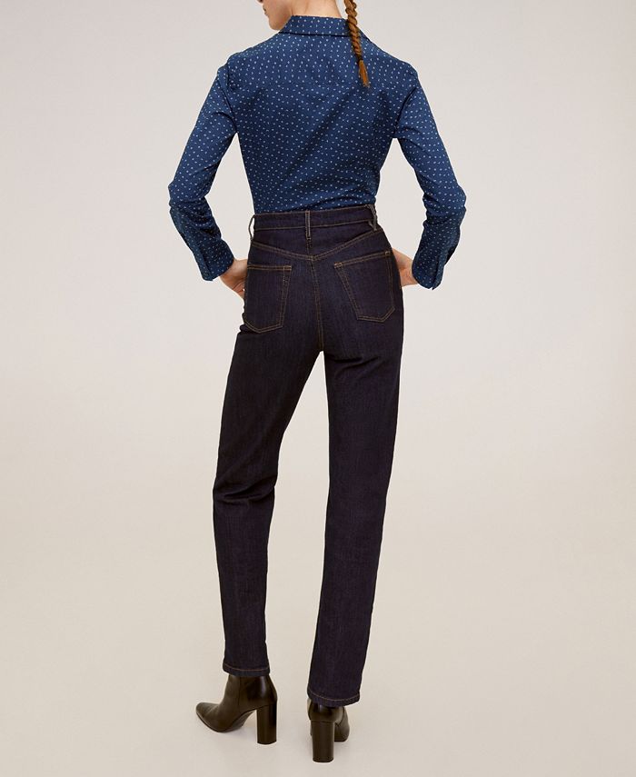 MANGO Printed Cotton Shirt - Macy's