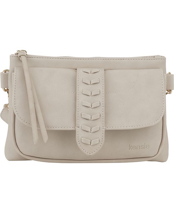 kensie Women's Whipstitch Fashion Crossbody Bag & Reviews - Handbags ...