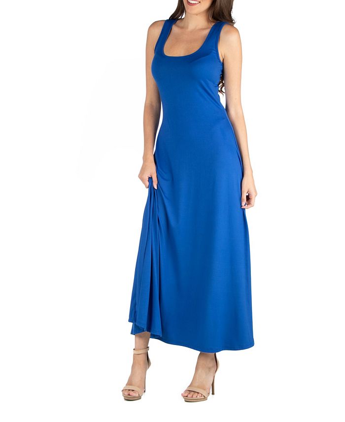 24seven Comfort Apparel Slim Fit A-Line Sleeveless Maxi Dress & Reviews ...