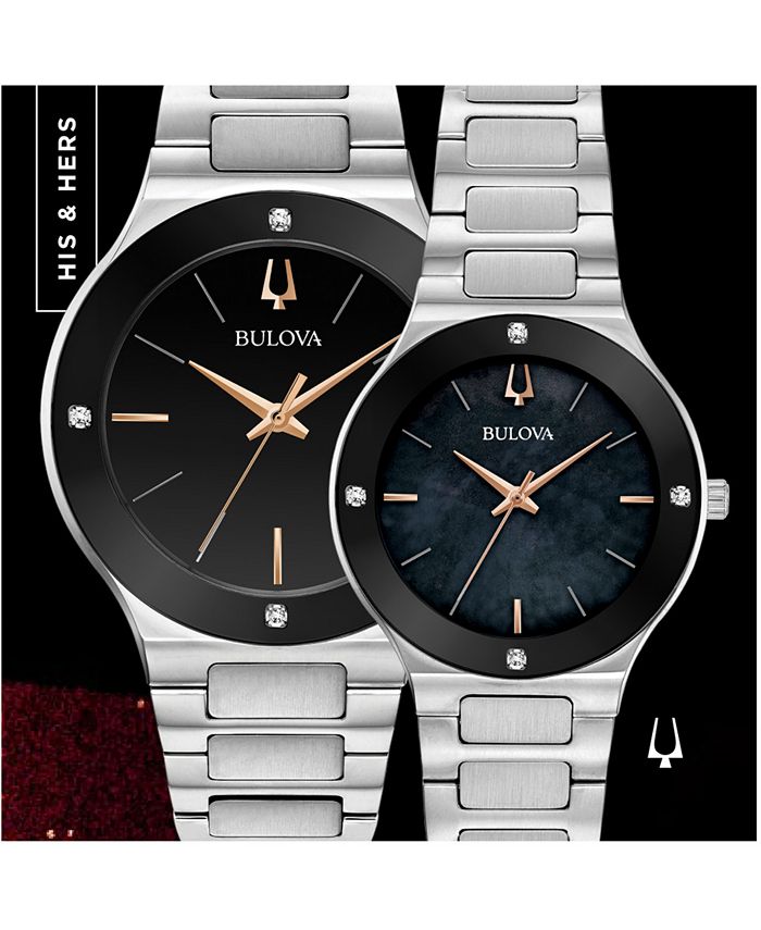 Bulova Women's Futuro Diamond-Accent Stainless Steel Bracelet Watch ...