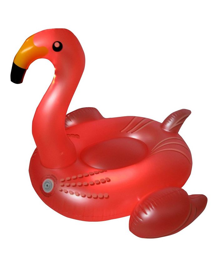 Swimline Giant Inflatable Ride-On Color Changing LED Light Up Flamingo ...