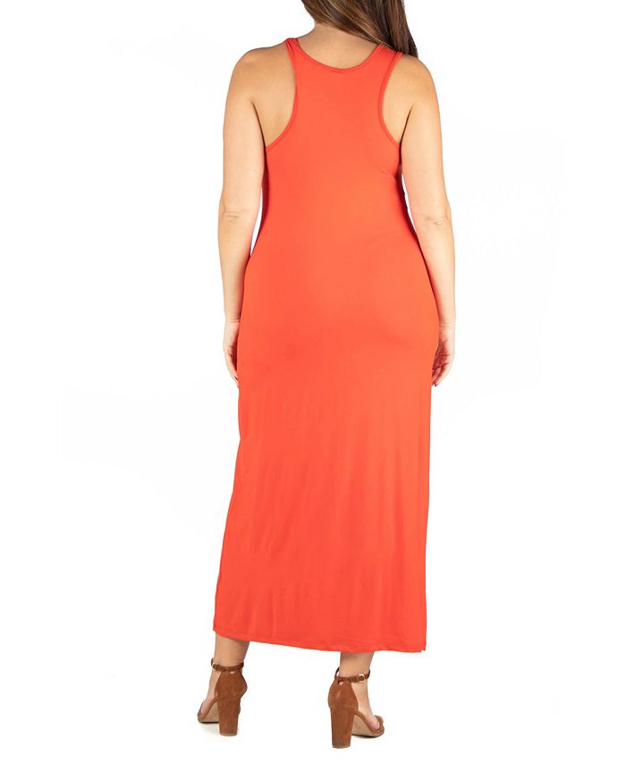 24seven Comfort Apparel Plus Size Racerback Maxi Dress - Macy's