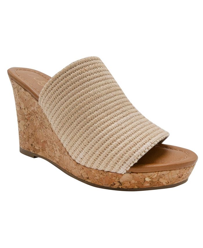 Sugar Women's Haruki Raffia Platform Wedge Slides - Macy's