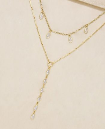 ETTIKA Ariella Glass Crystal Layered Lariat Women's Necklace Set - Macy's