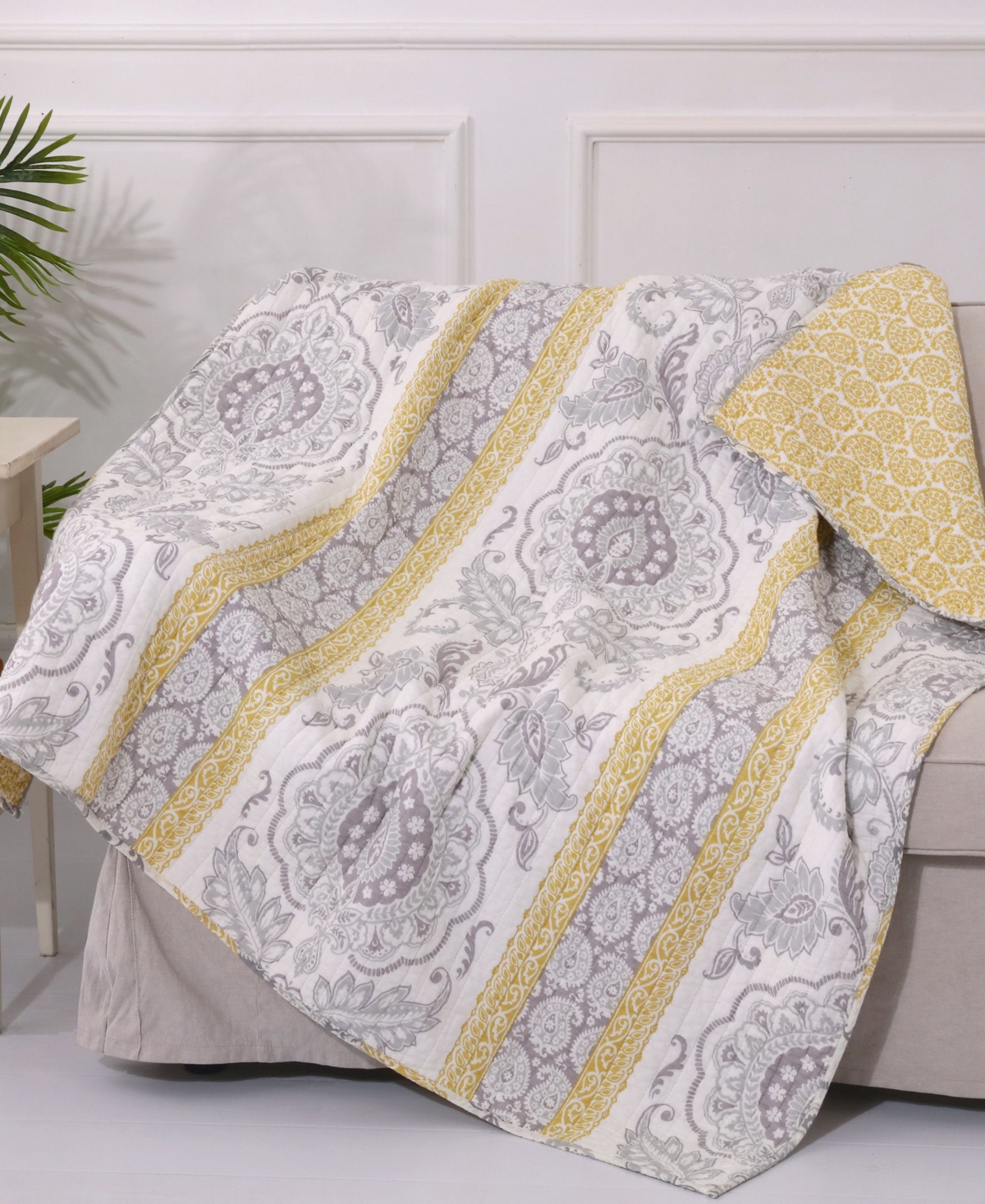 Click here for Levtex St. Claire Damask Reversible Quilted Throw... prices