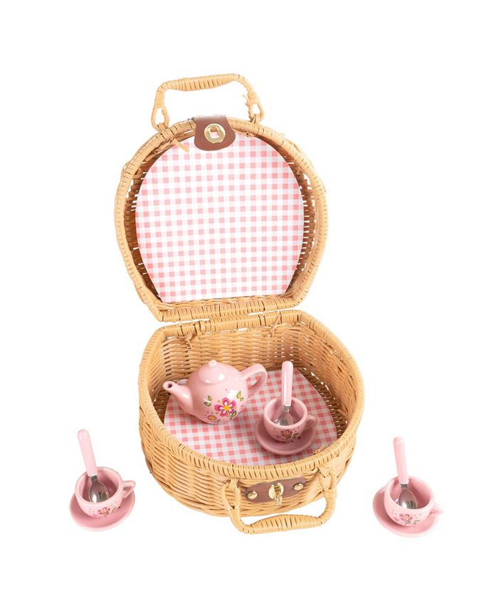 Trademark Global Hey Play Kids Tea Set - Mini Porcelain Tea Party ...