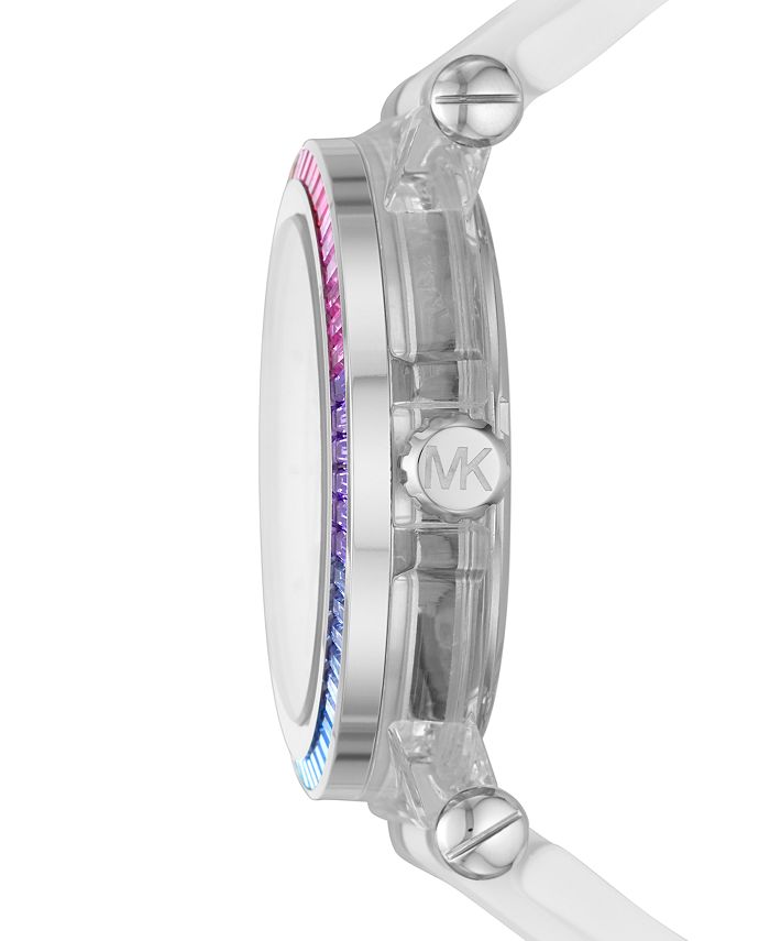 Michael Kors Dylan Multifunction White Silicone Watch - Macy's