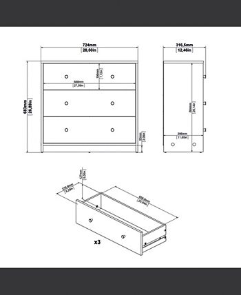 Tvilum Portland 3-Drawer Chest - Macy's