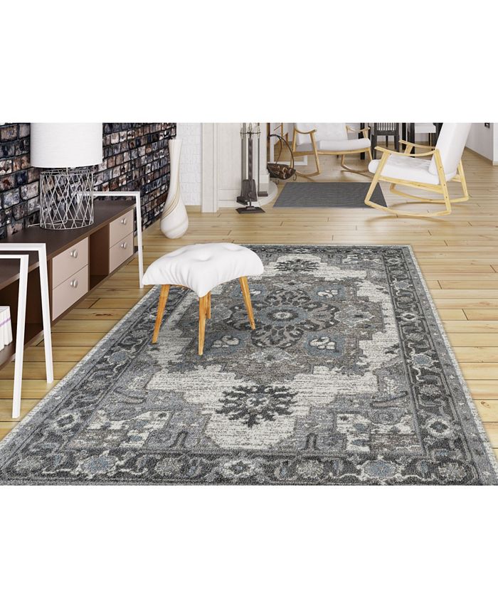 Amer Rugs Alexandria ALX-51 Ivory/Gray 5'1" x 7'6" Area Rug - Macy's
