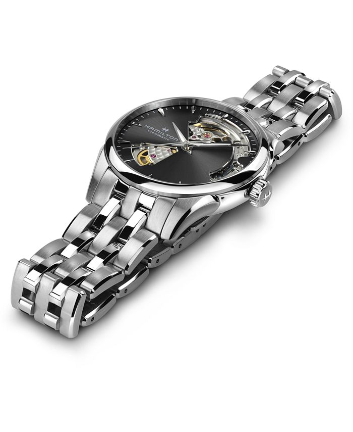 Hamilton Women's Swiss Automatic Jazzmaster Open Heart Stainless Steel ...