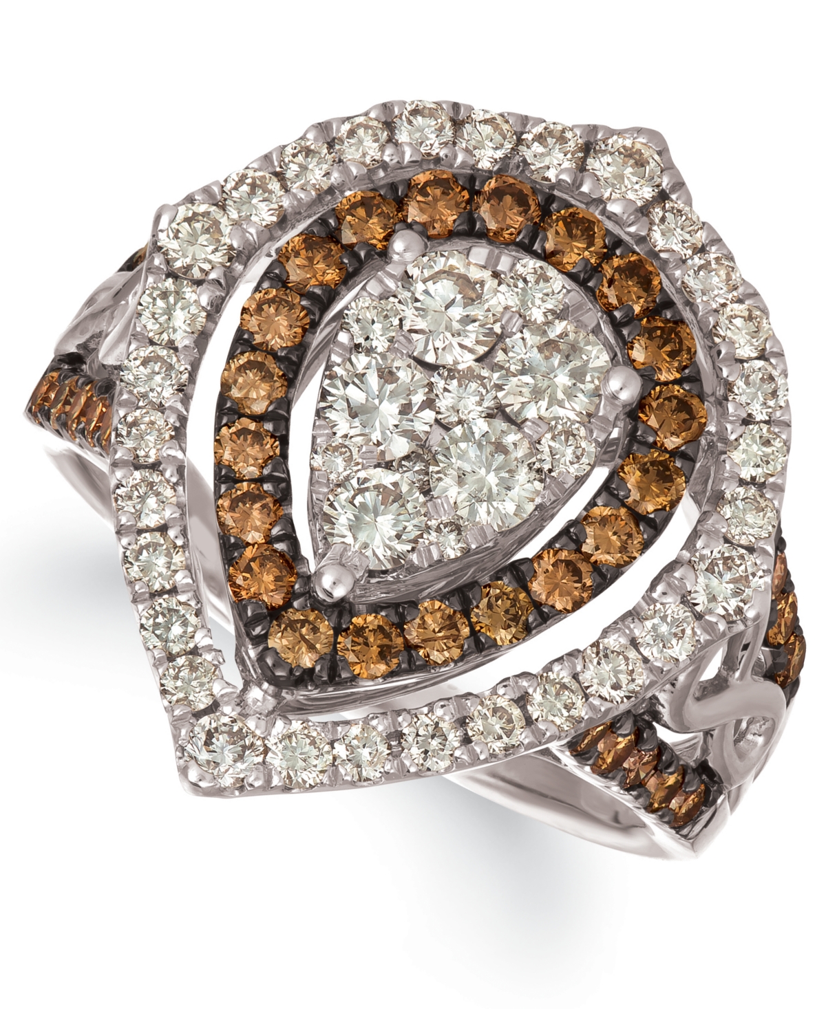 Click here for Le Vian Chocolate & Nude Diamond Cluster Halo Ring... prices