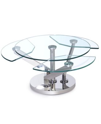 Chintaly Contemporary Cocktail Table with Motion Shelves - Macy's