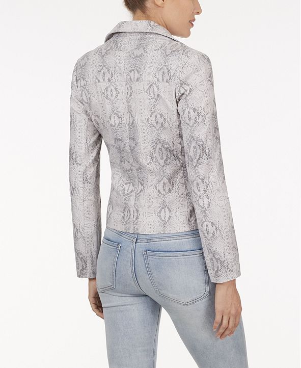Adyson Parker Plus Size Snake Print Moto Jacket & Reviews - Jackets ...
