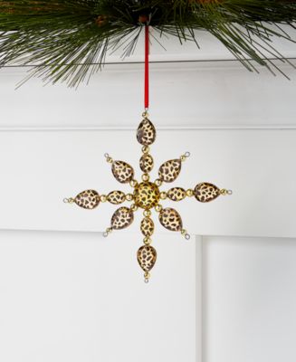 Holiday Lane Safari Leopard Print Snowflake, Created for Macy's - Macy's