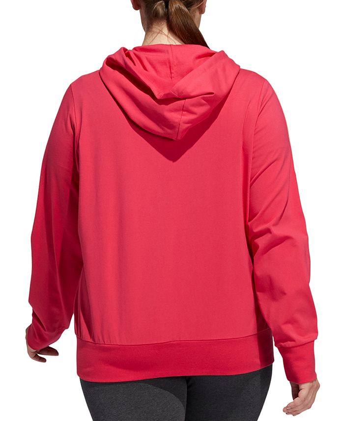 adidas Plus Size Full-Zip Jersey Hooded Jacket - Macy's