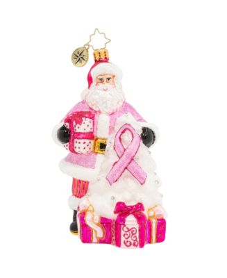 Christopher Radko Pink Ribbon Santa - Macy's