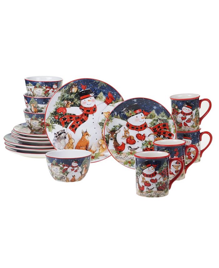 Certified International Magic of Christmas Snowman 16 Piece Dinnerware ...