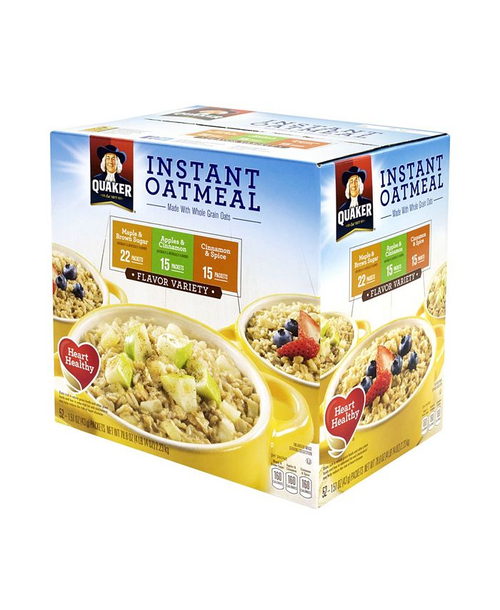 Quaker Oatmeal Flavor Variety Box, 52 Count - Macy's