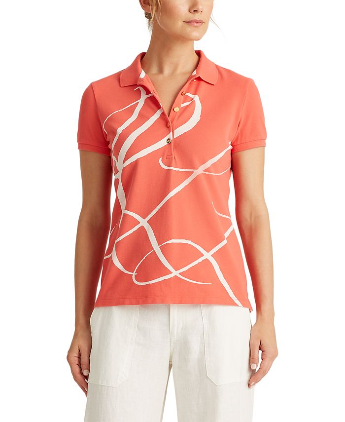 Lauren Ralph Lauren Printed Monogram Polo Shirt - Macy's