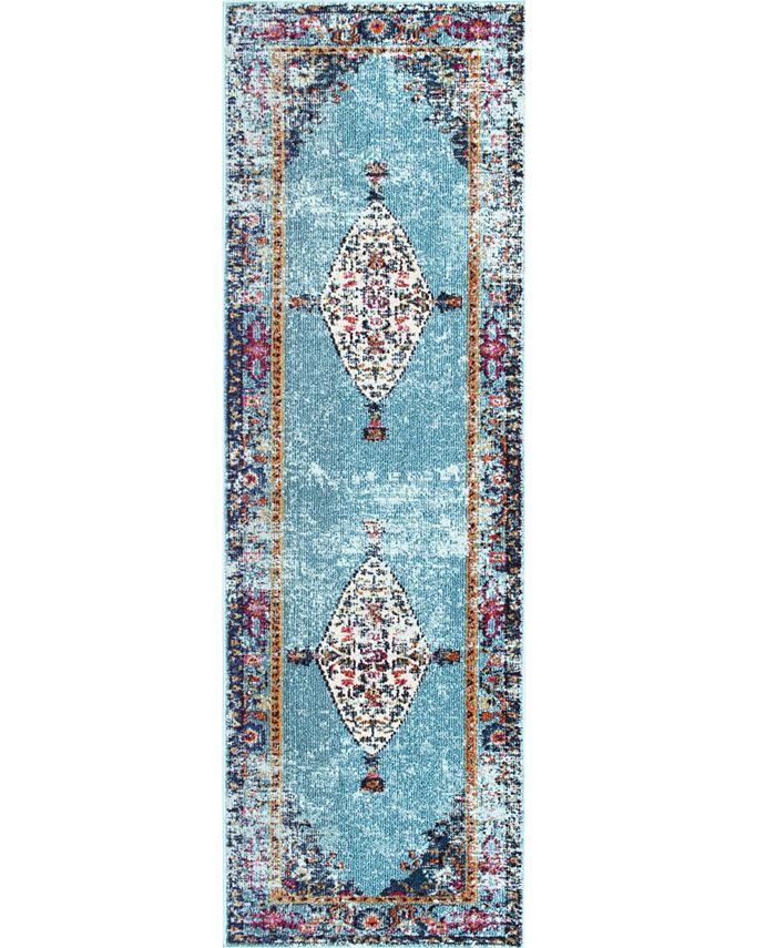 nuLoom Veronica KKCB26A Aqua 2'6" x 10' Runner Rug - Macy's