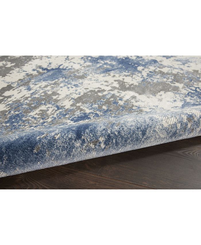 Nourison Home Rustic Textures RUS08 Gray and Blue 5'3" x 7'3" Area Rug ...