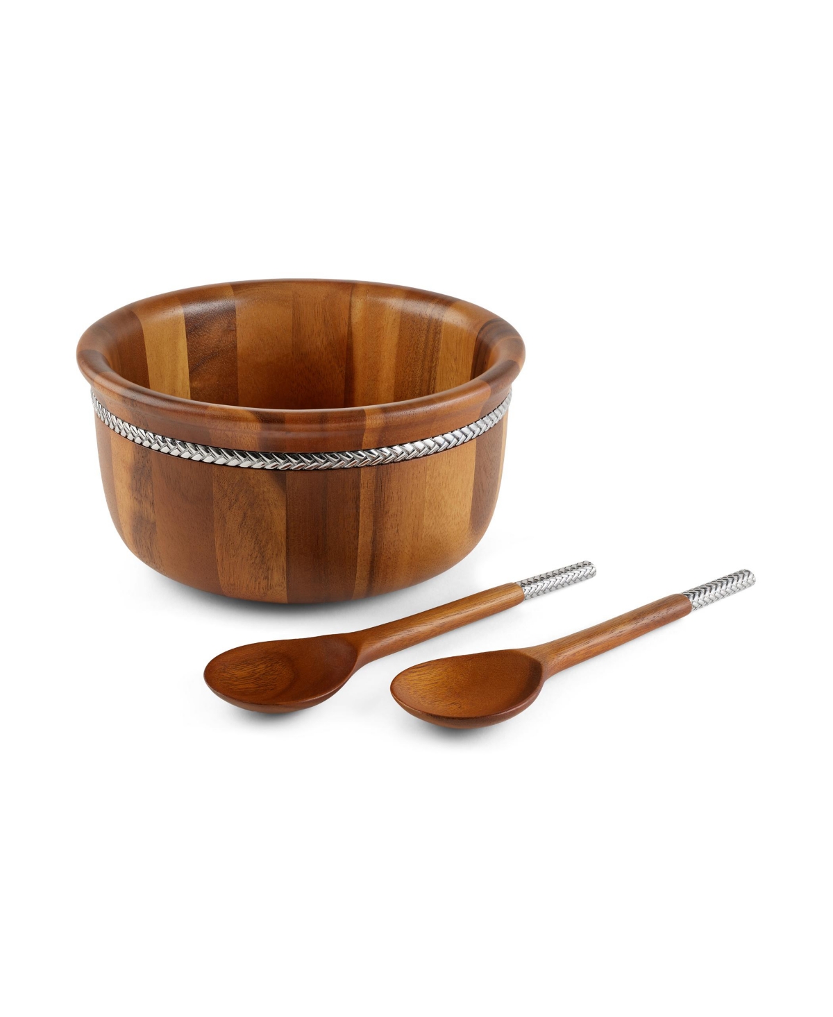 Click here for Nambe Salad Bowl With Servers - Brown prices