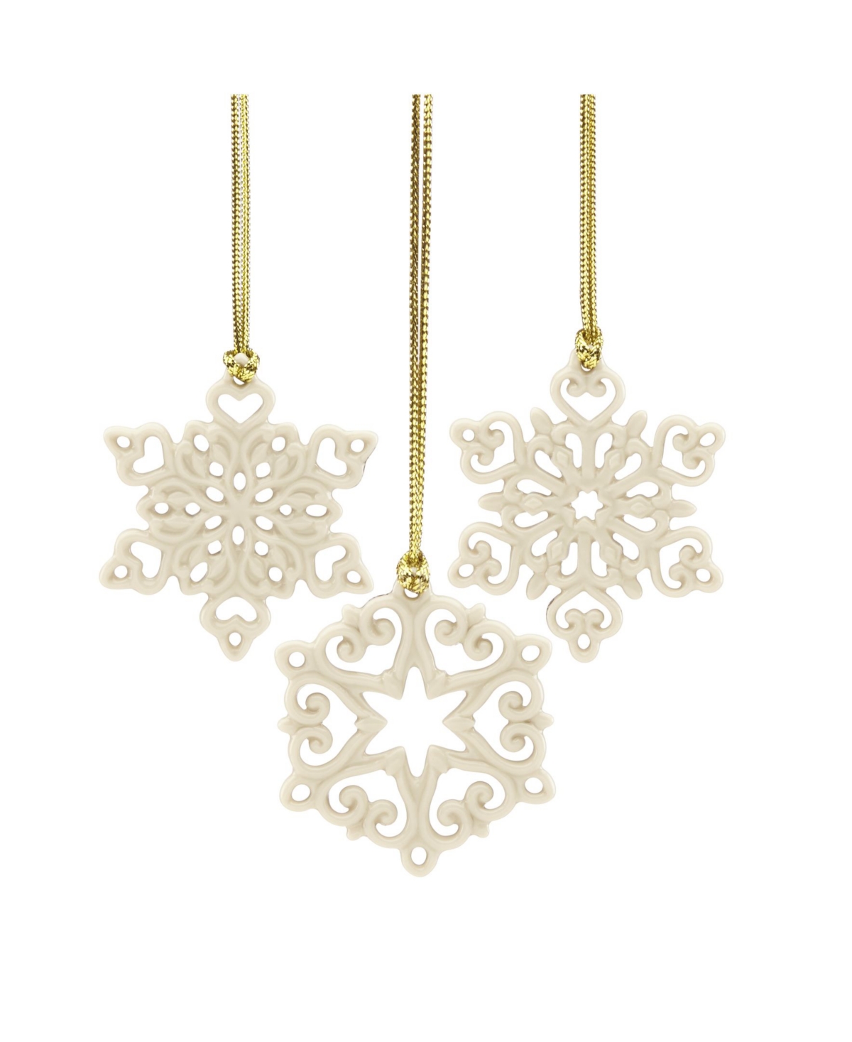 Click here for Lenox Mini Snowflake 3 Pc. Ornament Set - Ivory An... prices