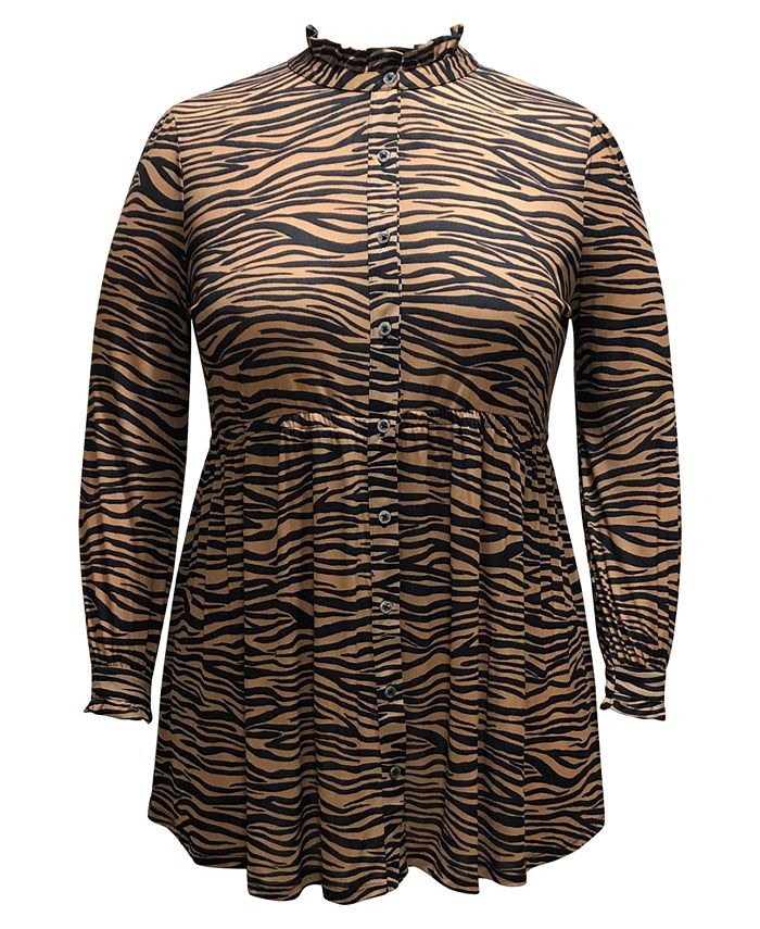 Style & Co Plus Size Animal-Print Mesh Tunic, Created for Macy's - Macy's