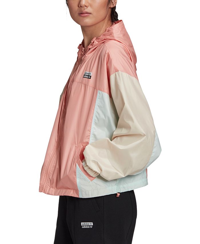adidas Women's Colorblocked Hooded Windbreaker - Macy's