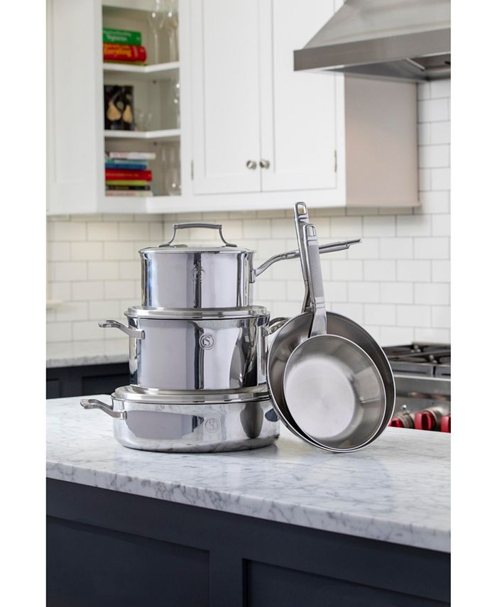 SAVEUR SELECTS Voyage Series Tri-Ply Stainless Steel 8-Pc. Cookware Set ...