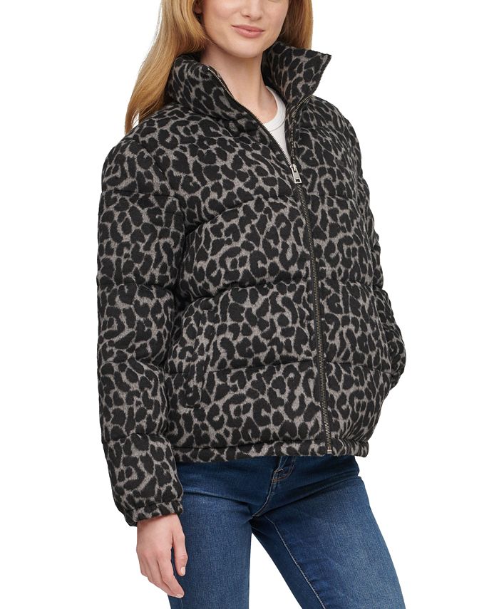 Levi's Animal-Print Cropped Puffer Jacket - Macy's