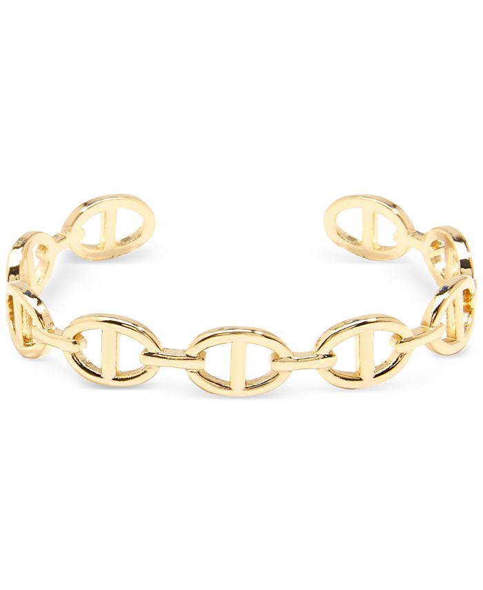 Zenzii Gold-Tone Oval Link Cuff Bracelet - Macy's Zenzii Gold-Tone Oval Link Cuff Bracelet - Macy's