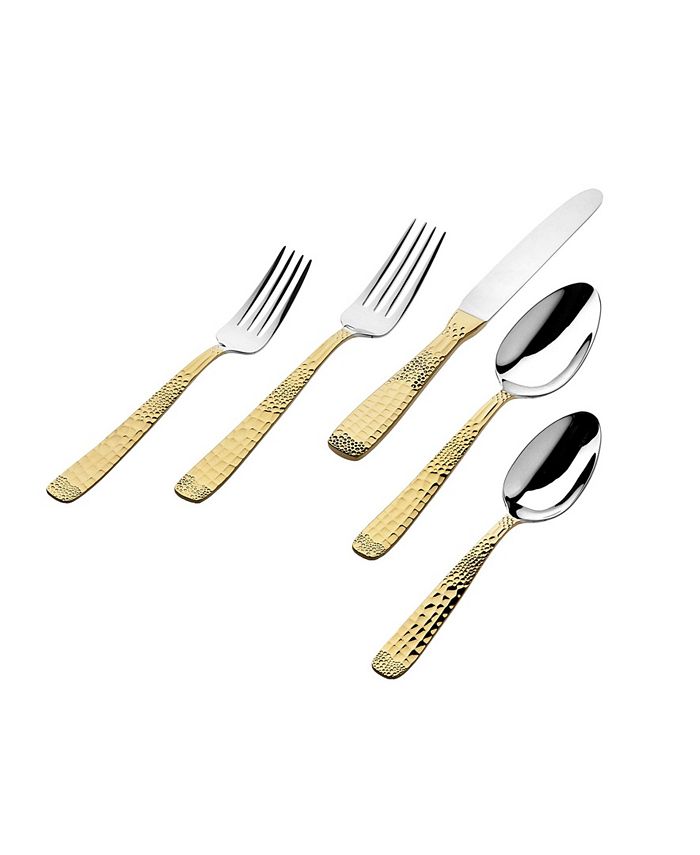 Godinger Donatella Gold and Silver 20-Pc. Flatware Set, Service for 4 ...