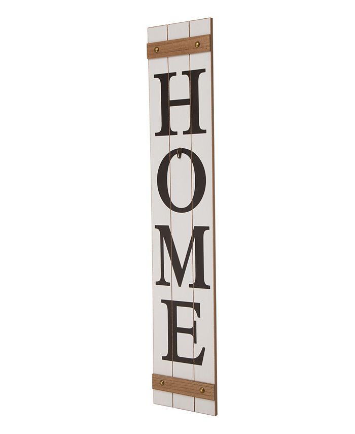 Glitzhome Wooden "Home" Floral Porch Sign, Set of 4 - Macy's