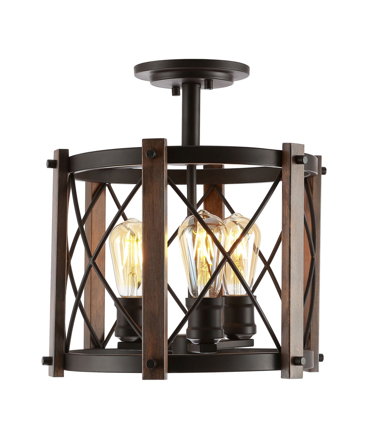 Click here for Ferme Iron Rustic Farmhouse Led Flush Mount - Oil... prices