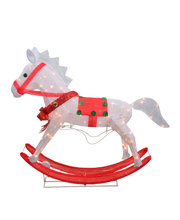Northlight Lighted Glistening Rocking Horse Christmas Yard Art ...
