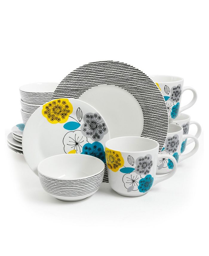 Gibson Home 12 Piece Fine Ceramic Dinnerware Set - Macy's