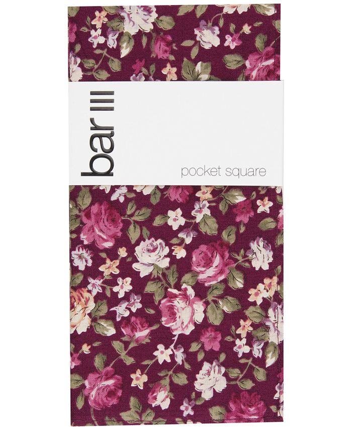 Bar III Men's Chester Floral Pocket Square, Created for Macy's - Macy's