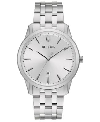 Bulova Men's Classic Sutton Stainless Steel Bracelet Watch 40mm - Macy's