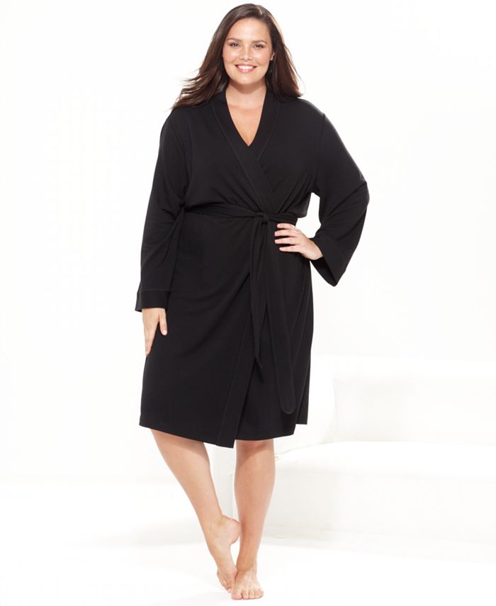 Charter Club Plus Size French Terry Kimono Robe - Macy's