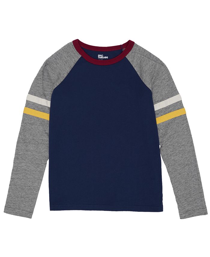 Epic Threads Big Boys Long Sleeve Crew Neck New Brett Tee - Macy's